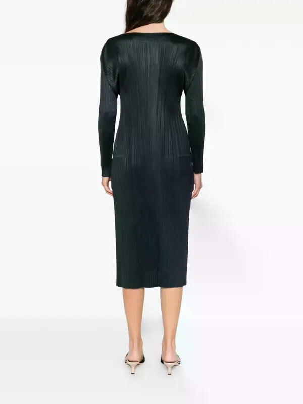 Issey Miyake Pleated Midi Dress - Grey