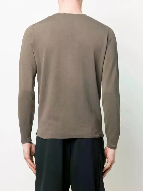 DELL'OGLIO Long-sleeve Cotton Jumper - Green