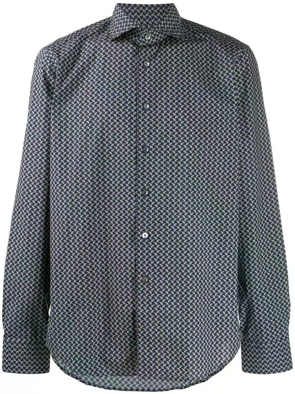 DELL'OGLIO Floral Print Shirt - Blue