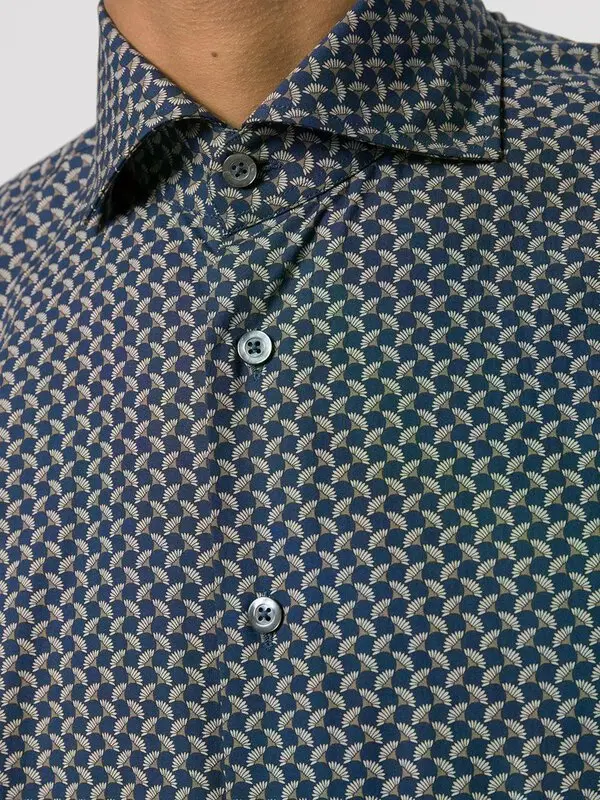 DELL'OGLIO Floral Print Shirt - Blue