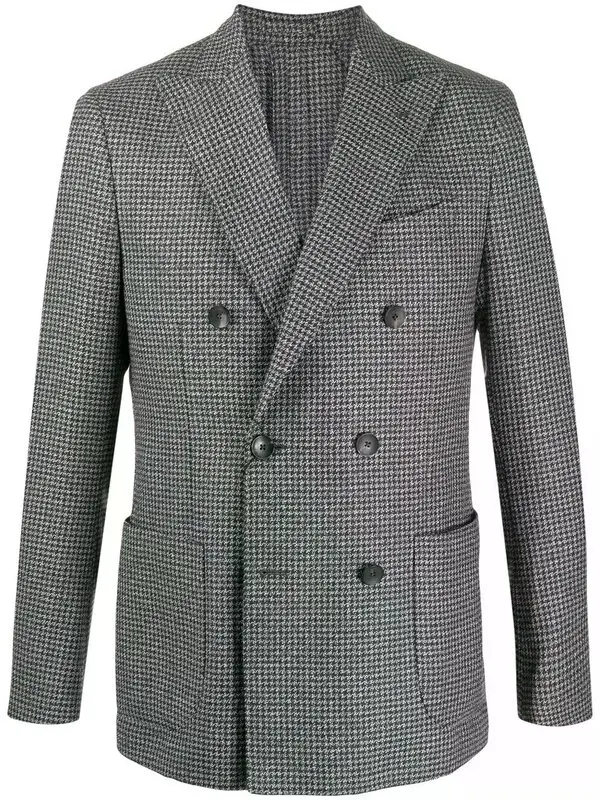 DELL'OGLIO Houndstooth Check Blazer