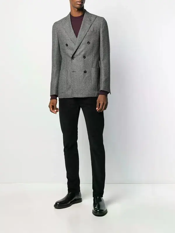 DELL'OGLIO Houndstooth Check Blazer