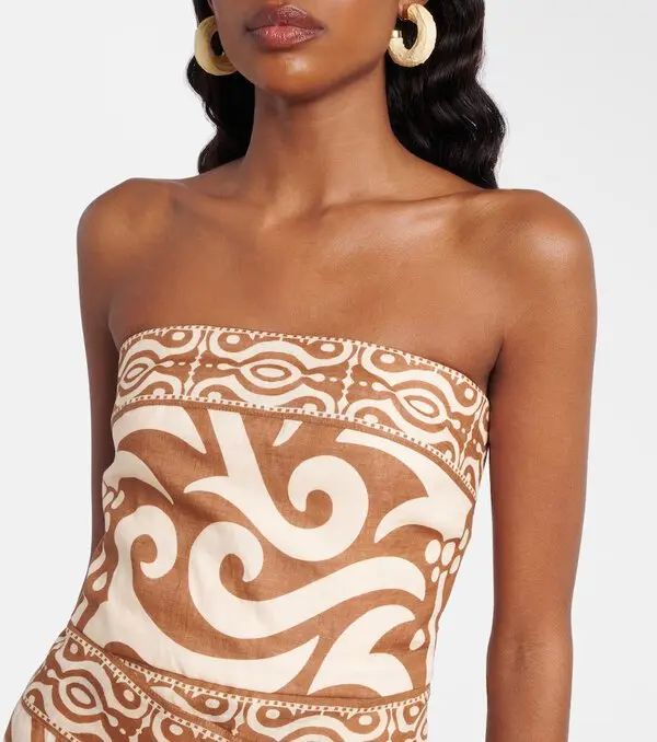 Johanna Ortiz Printed Linen Minidress