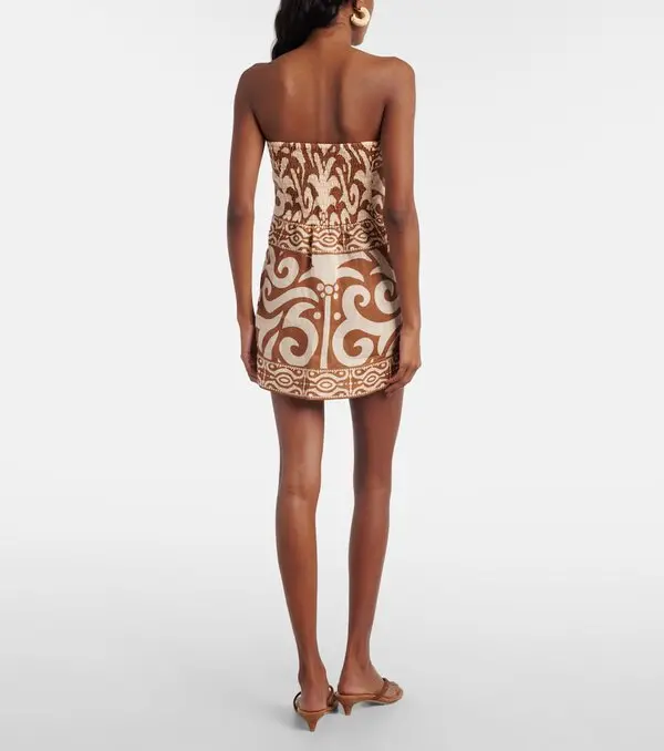 Johanna Ortiz Printed Linen Minidress