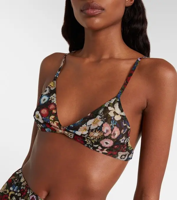 Khaite Talita Floral Silk Bra Top