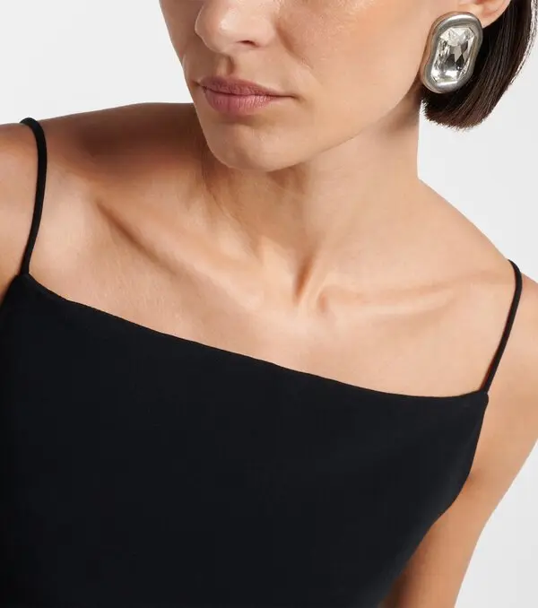 Givenchy Sculptural Crystal Embellished Earrings - Silver