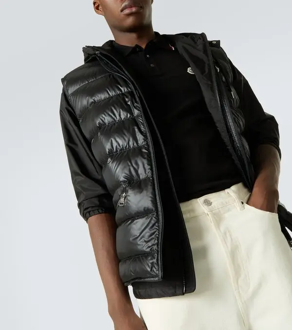 Moncler Permanent Cotton Jersey Polo Shirt - Black