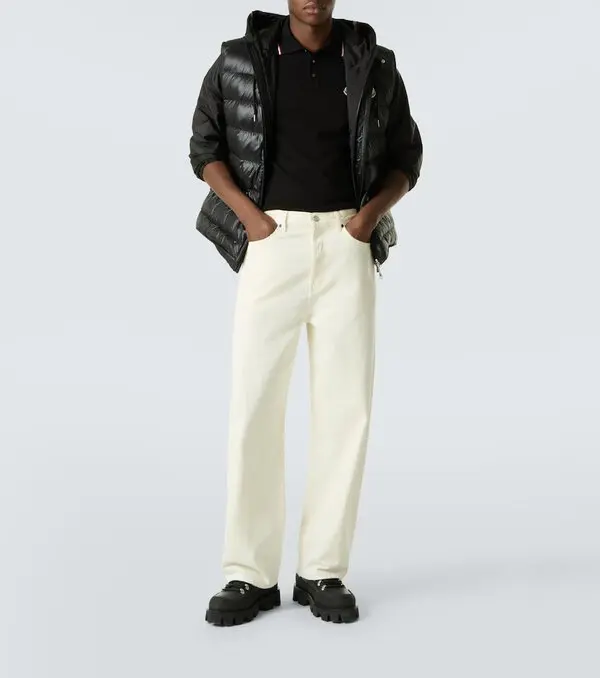 Moncler Permanent Cotton Jersey Polo Shirt - Black