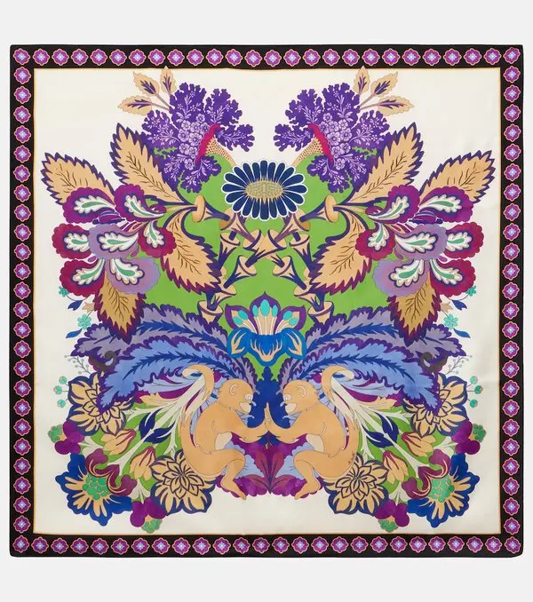 La DoubleJ Printed Silk Twill Scarf - Multicoloured