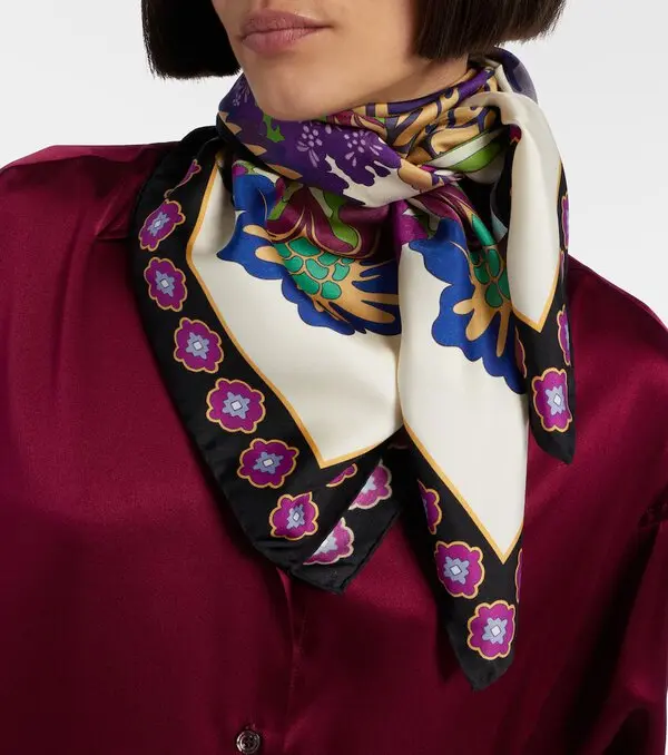 La DoubleJ Printed Silk Twill Scarf