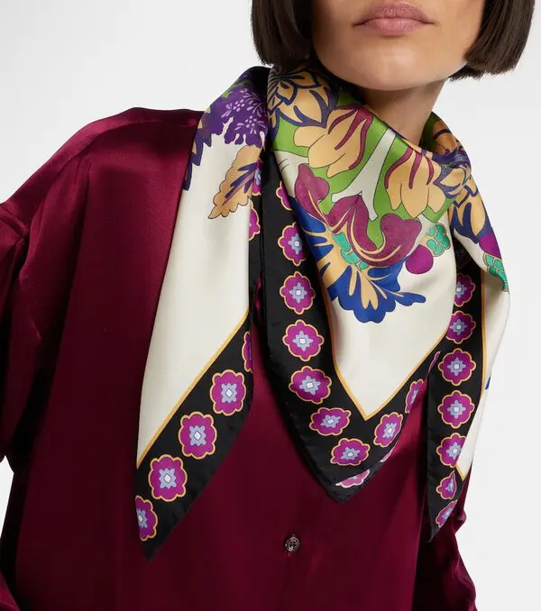 La DoubleJ Printed Silk Twill Scarf