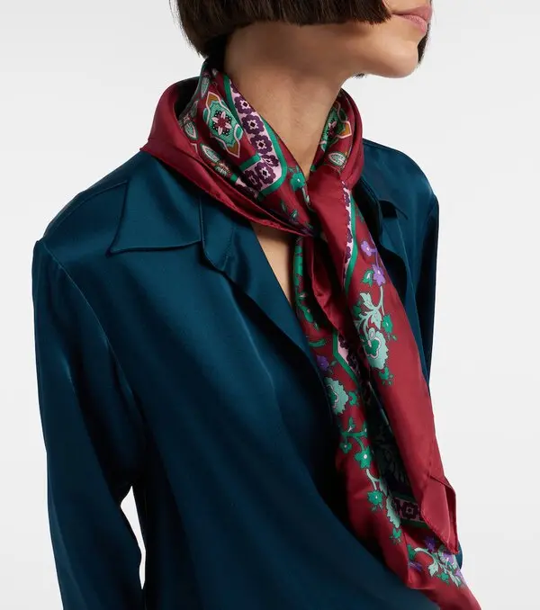La DoubleJ Printed Silk Twill Scarf