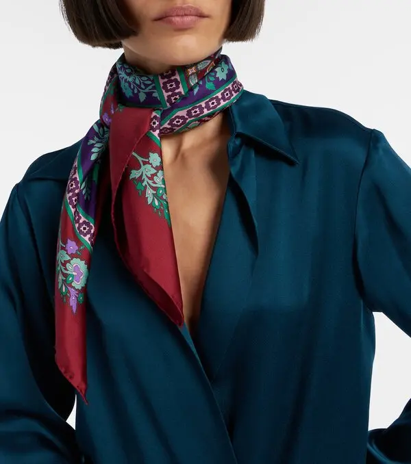 La DoubleJ Printed Silk Twill Scarf