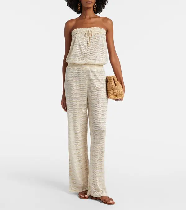 Melissa Odabash Semi-sheer Metallic Jumpsuit