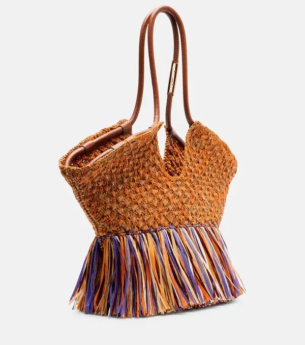 Zimmermann Golden Time Medium Raffia Tote Bag