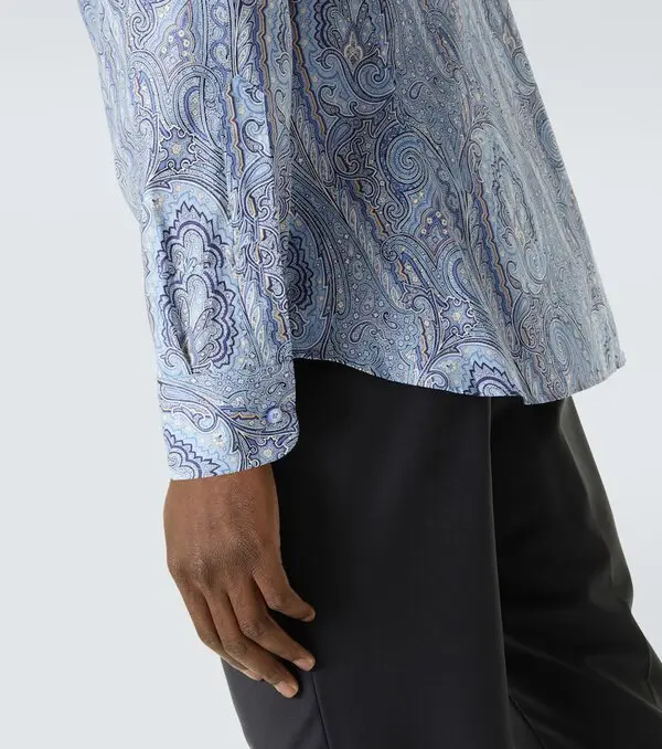 Etro Paisley Cotton Shirt - Blue