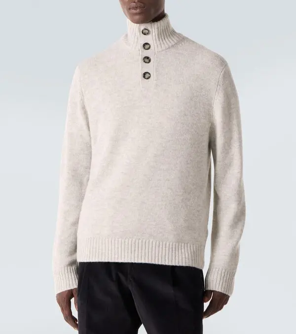 ALLUDE Wool And Cashmere Turtleneck Sweater - Grey