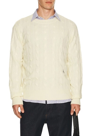 Sporty & Rich Cable Knit Cashmere Sweater