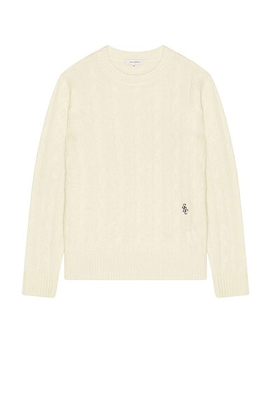 Sporty & Rich Cable Knit Cashmere Sweater