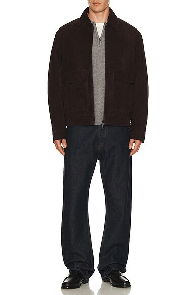 Theory Reece Suede Aviator Bomber Jacket