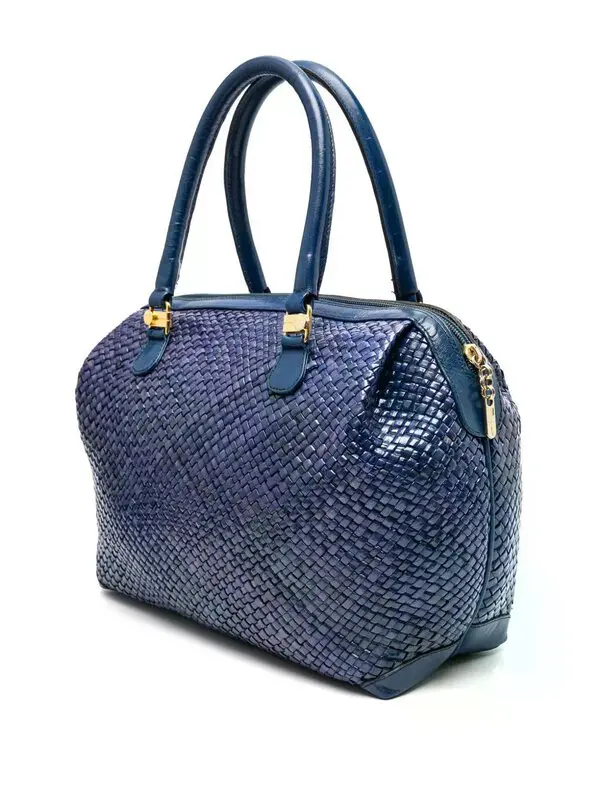 FERRAGAMO Woven Leather Tote Bag