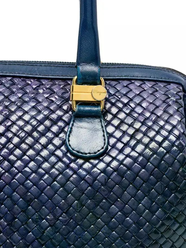 FERRAGAMO Woven Leather Tote Bag