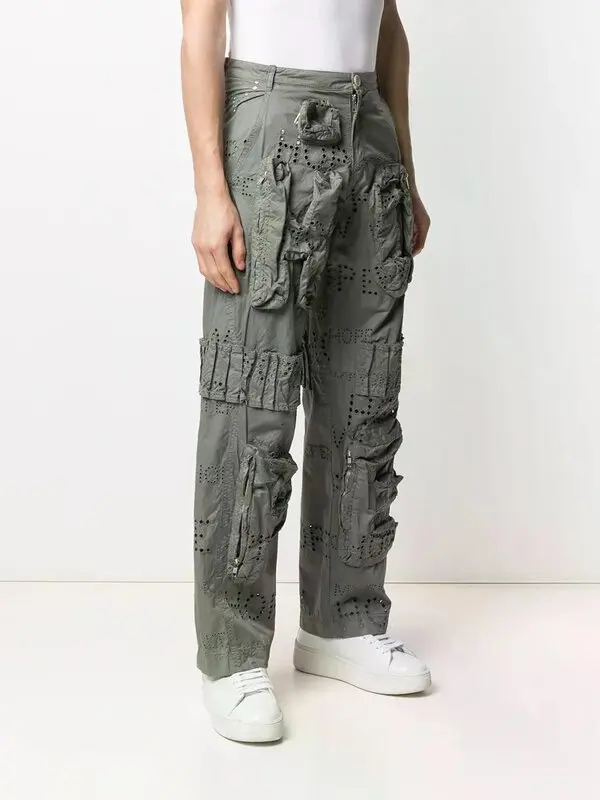 WALTER VAN BEIRENDONCK Hope" Perforated Cotton Trousers