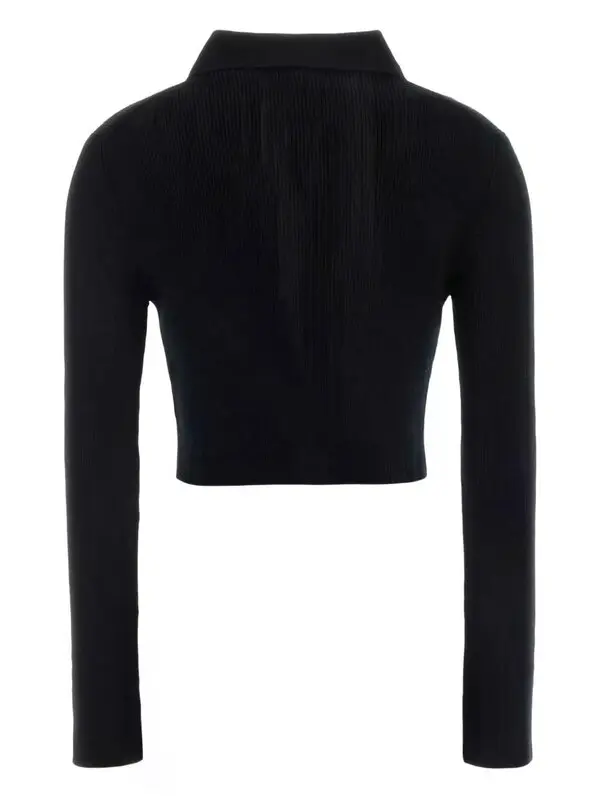 JIL SANDER Ribbed Knit Collared Cardigan With Button Detail