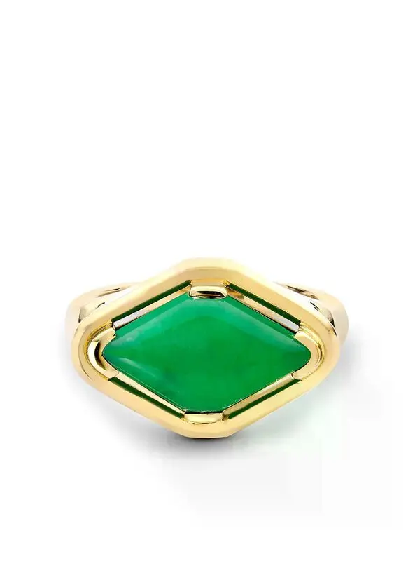 PRAGNELL 18kt Yellow Contemporary Jadeite Ring - Gold
