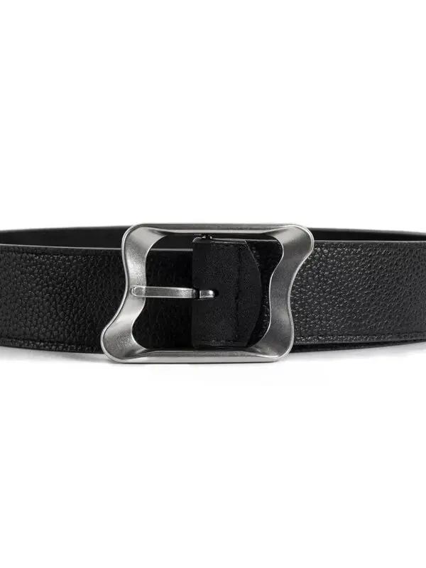 Manière De Voir Eleanor Suede & Faux-leather Belt With Sculpted Buckle