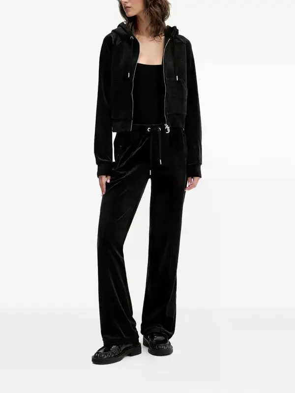 Juicy Couture Zip-through Hoodie With Embellished Logo - Black