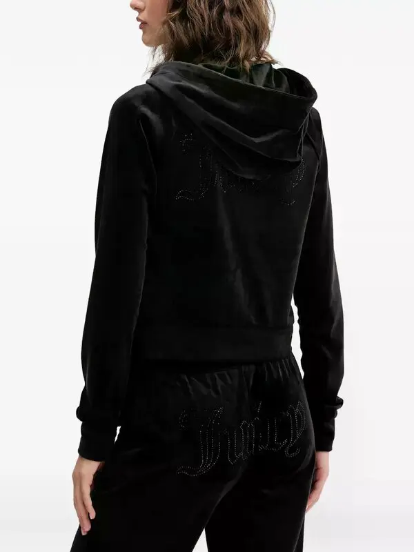 Juicy Couture Zip-through Hoodie With Embellished Logo - Black