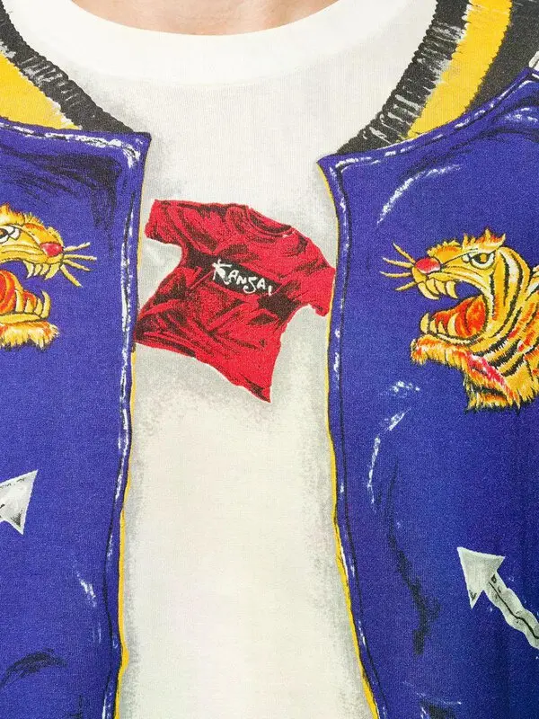 KANSAI YAMAMOTO 1990s Trompe L'oeil Print Top