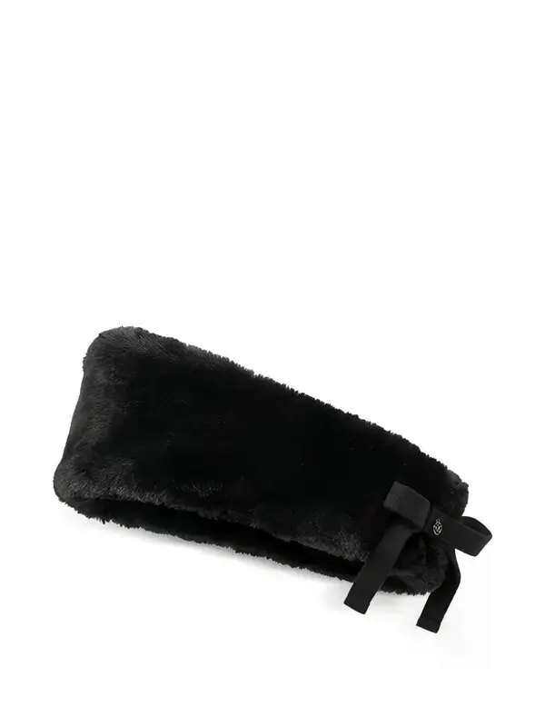 MAISON MICHEL Zaza Bow Detail Headband - Black