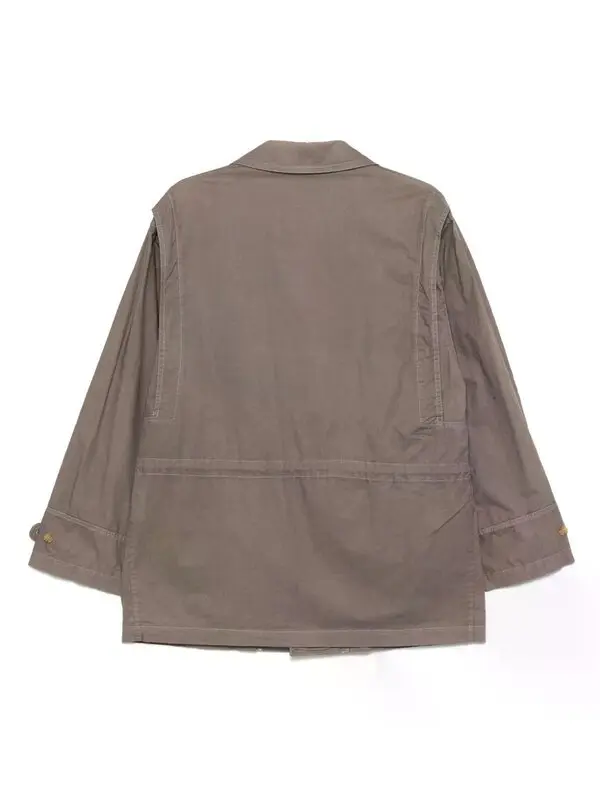 Burberry 1990s Cotton Twill Camp Collar Jacket