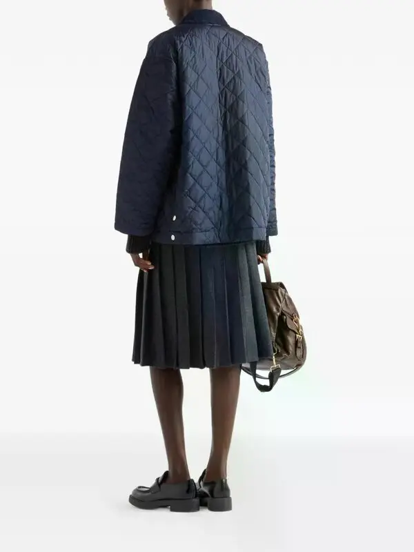 Prada Velvet-collar Quilted Puffer Jacket