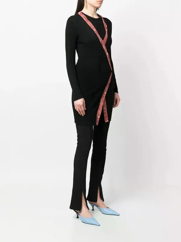 JEAN PAUL GAULTIER 1990s Ribbed Wool Wrap Cardigan