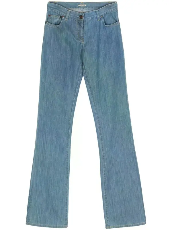 Miu Miu 2000s Mid-rise Flared Jeans - Blue
