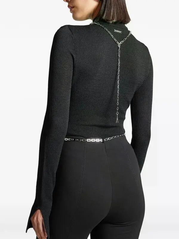 Manière De Voir Contour Knit Bodysuit With Chain Detail