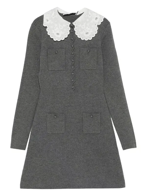 SELF-PORTRAIT Lace Collar Pocket Mini Dress