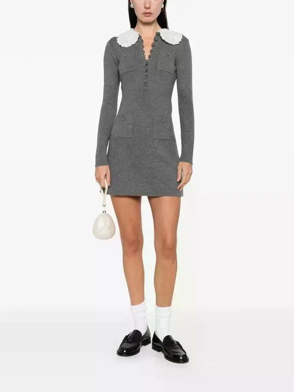 SELF-PORTRAIT Lace Collar Pocket Mini Dress