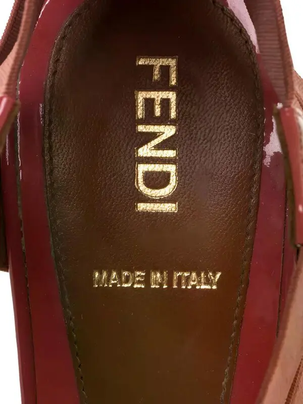 Fendi Patent Leather Wedge Sandals