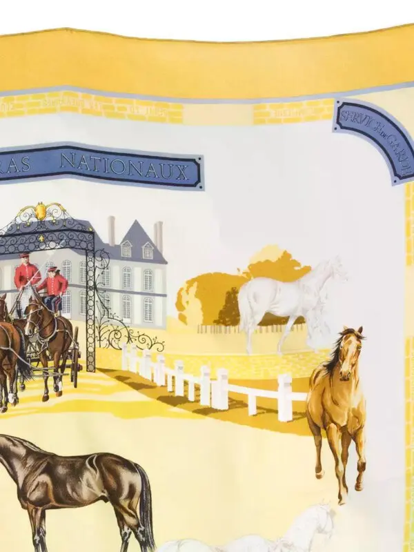 Hermès 1989 X Hubert De Watrigant Scarf - Yellow