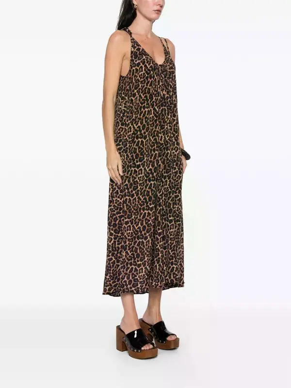 ANINE BING Flora Animal-print Midi Dress