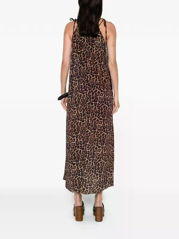 ANINE BING Flora Animal-print Midi Dress
