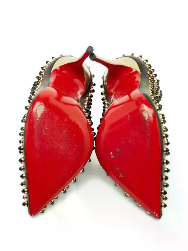 CHRISTIAN LOUBOUTIN Calf Leather Studded Stiletto Pumps