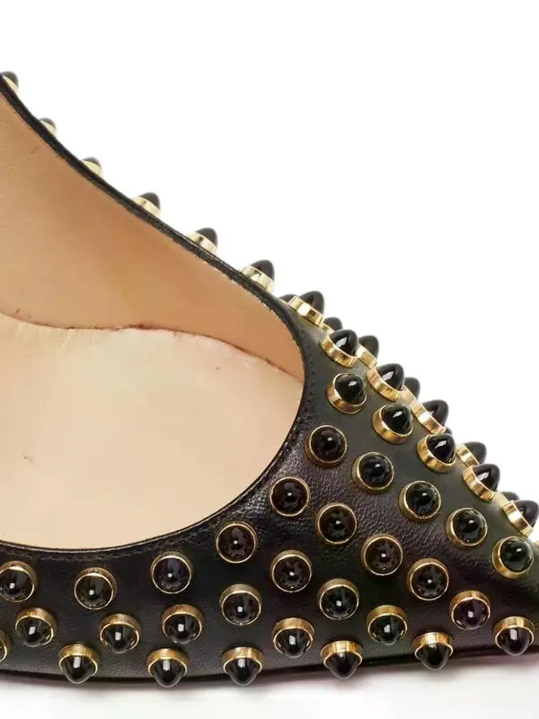CHRISTIAN LOUBOUTIN Calf Leather Studded Stiletto Pumps