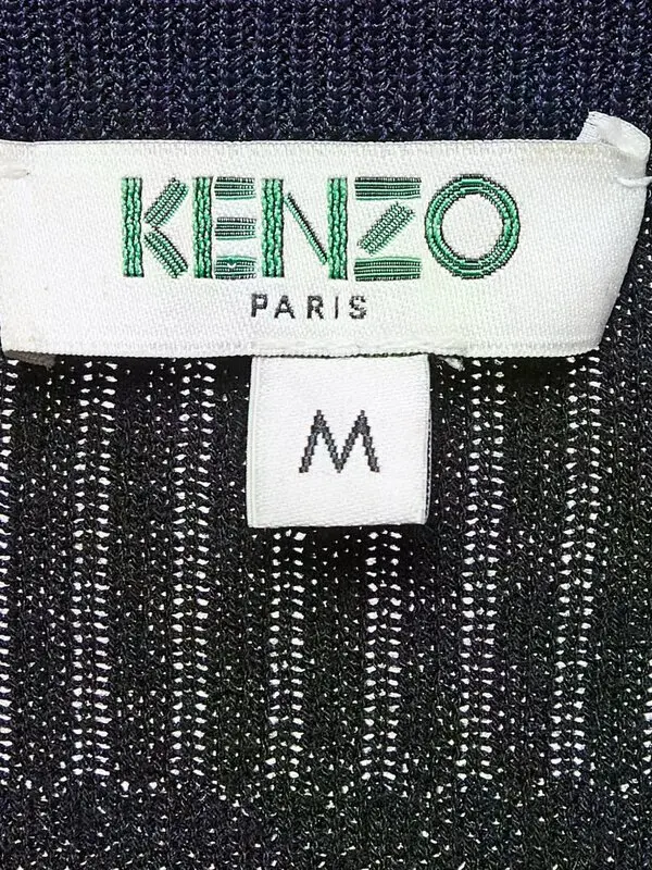Kenzo Ribbed Knit Crew Neck Sweater With Embroidered Logo