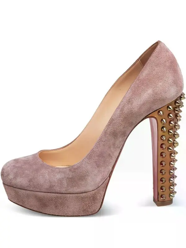 CHRISTIAN LOUBOUTIN Suede Studded Heeled Pumps - Neutrals