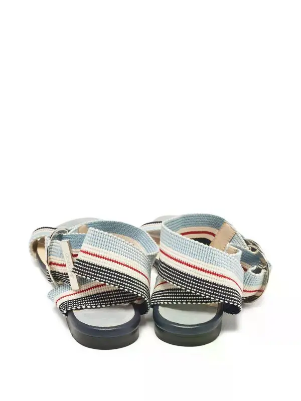 JIMMY CHOO Breanne Canvas Stripe Print Sandals